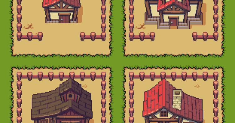 3/4 top down buildings - Pixel Parmesan