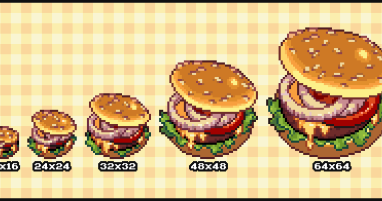 burger resolution illustration - Pixel Parmesan