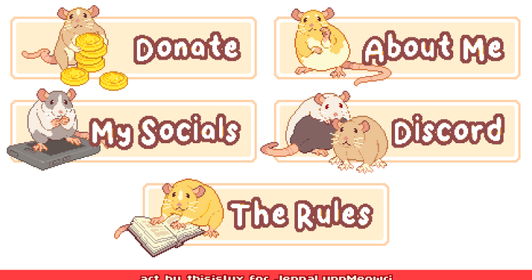 JennaLynnMeowri Rat Twitch Panels - Pixel Parmesan