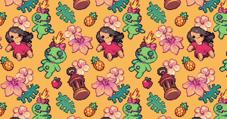 Lilo + Mulan Crossover Hawaiian Print - Pixel Parmesan